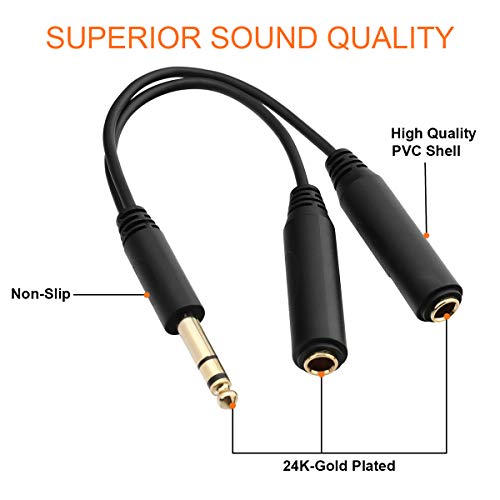 Snapklik.com : Tisino 1/4 Splitter Cable, 1/4 TRS Stereo Male To Dual 1 ...