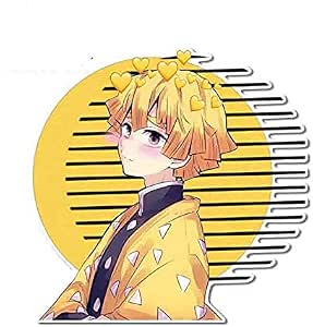 Amazon.com: 13cm for Demon Slayer Zenitsu Peeker Funny Car Stickers ...