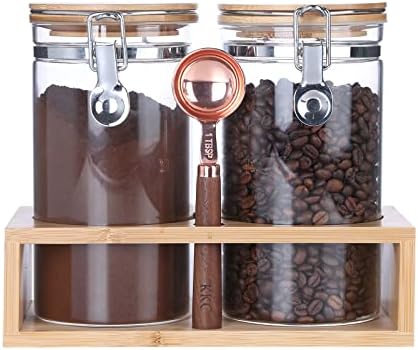 Coffee Container, 2Pcs 50oz Airtight Coffee Bean Storage Canister ...