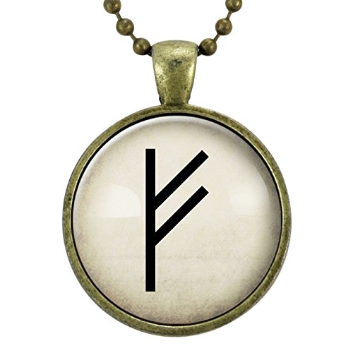 Amazon.com: Fehu Rune Necklace Pendant Viking Jewelry : Handmade Products