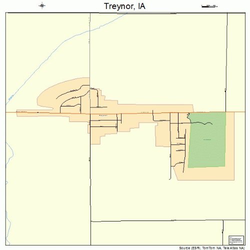 Amazon.com: Large Street & Road Map of Treynor, Iowa IA - Printed ...