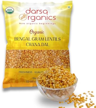 Amazon.com : Darsa Organics Chana Dal 2 lb - Premium Organic Bengal Gram Lentils, USDA Organic ...