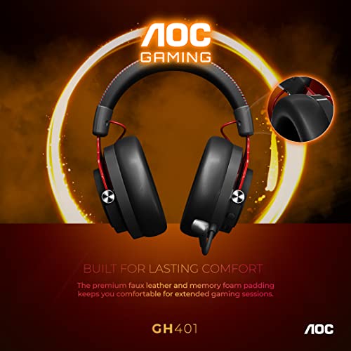 AOC GH401 Wireless Gaming Headset with 2.4GHz USB Connection for PC ...