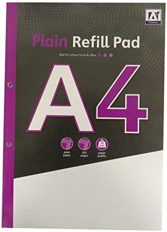 Silvine 160 Page A4 Refill Pad, Head Bound and Punched 4 Holes. Plain ...