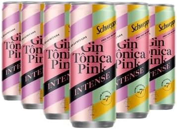Pack Gin Tônica Pink Amora Intense Schweppes Premium Drink Lata 269ml 6 ...