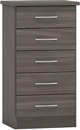 Nevada Chest Of Drawers 5 Drawer Narrow Chest With Metal Handles ...