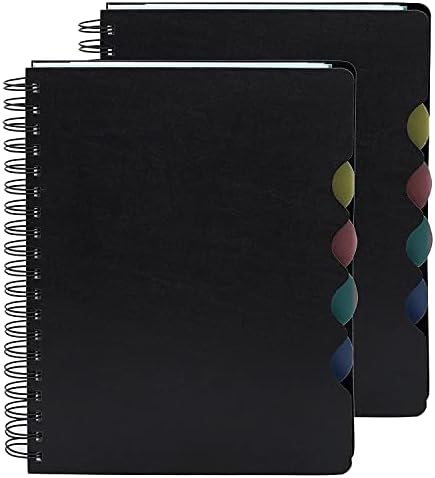 Pack of 2 A5 size 5 subject Spiral Notebook Ruled 300 Pages handy ...