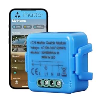 Matter Smart Light Switch Module, Mini WiFi Relä Switch 1 Gang 16A ...