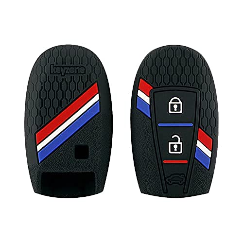 Keyzone® Striped Silicone Key Cover fit for Ciaz, Baleno, SCross ...