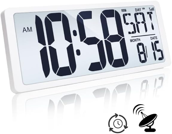 Amazon.com: TXL Atomic Clock with Backlight, 14.2" Digital Wall Clock ...