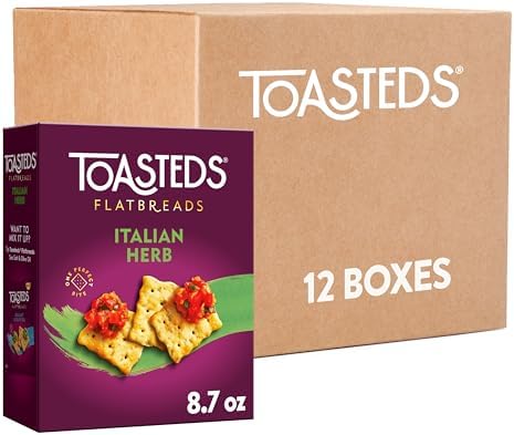 Amazon.com : Toasteds Flatbreads Crackers, Party Snacks, Lunch Snacks ...
