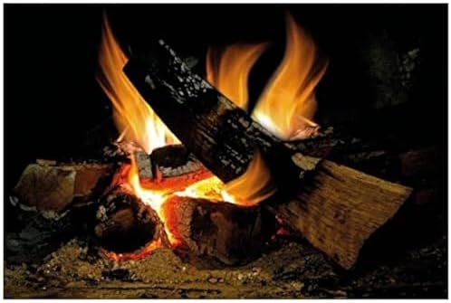 Amazon.com: lepni.me Wall Stickers Fireplace with Burning Log Fire ...