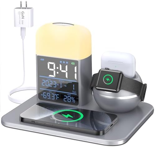 Amazon.com: Bamboo Wireless Charging Station,Wireless Charger with ...