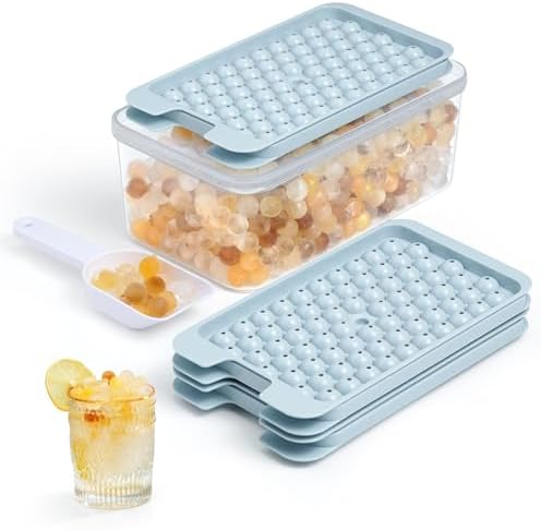 Amazon.com: Ice Cube Tray with Lid and Bin for Freezer - 21 pcs ...