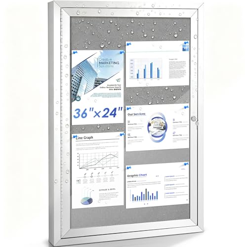 Amazon | Swansea 屋外 掲示板 防水掲示板 掲示用品 屋外対応 扉式案内