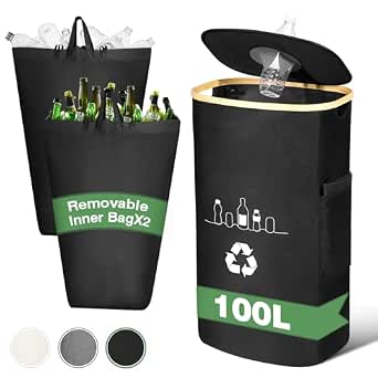 100L Recycling Bins for Kitchen Home, Deposit Bottle Collector Bins ...