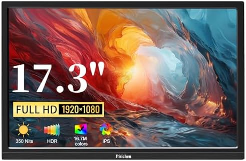 17.3 Inch Portable Monitor, 1080P FHD IPS Computer Screen HDMI USBC ...