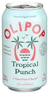 Amazon.com : OLIPOP Prebiotic Soda Pop, Tropical Punch, A New Kind of Soda Packed with ...