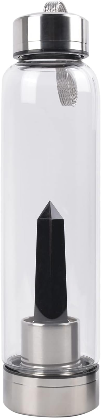 Amazon.com: GPPSUNGD Crystal Glass Water Bottle Natural Crystal Energy ...