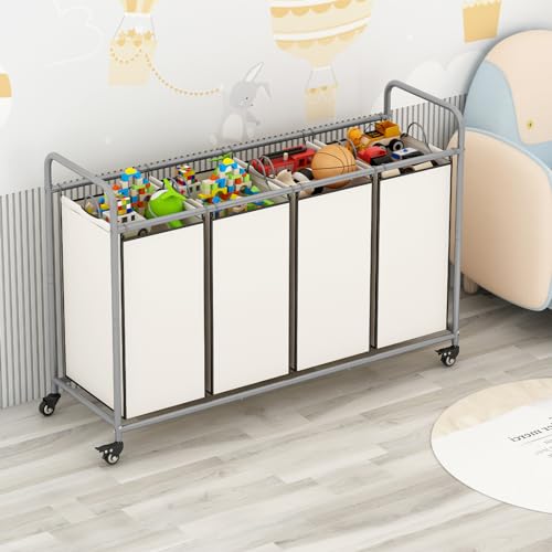 Snapklik.com : LINZINAR 4 Bag Laundry Basket Sorter Laundry Hamper Cart