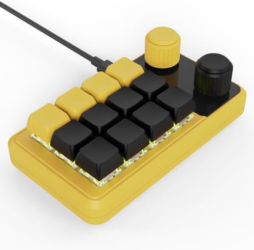 Amazon.com: BRIMFORD One-Handed Macro Mechanical Keyboard, 12-Keys Gaming Keyboard Fully ...