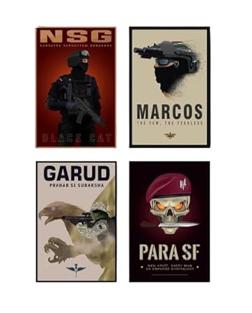 Camo Merch 4 Posters Pack - Para SF | Macros | Garud | NSG (8 x 12 inch ...