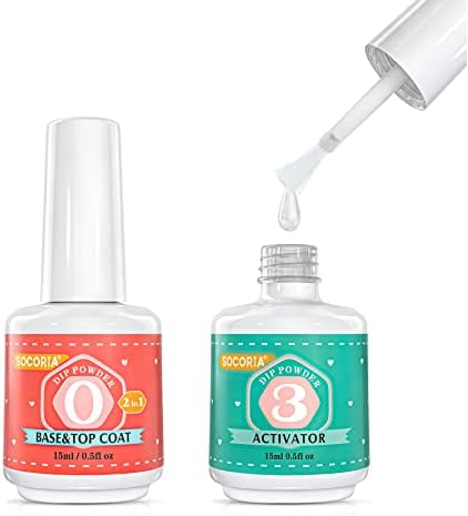 Amazon.com: SOCORIA Dip Powder Liquid Set, 2 in 1 Base & Top Coat and ...