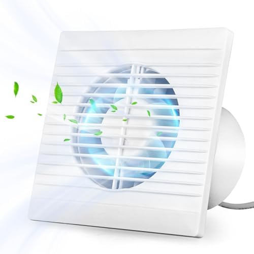 Bathroom Extractor Fan, 4 inch 100mm Exhaust Fan, Powerful Wall Mounted ...