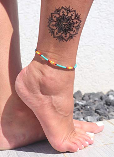 Anklet for Women, Turquoise Beaded Native American Style Boho Anklet ...