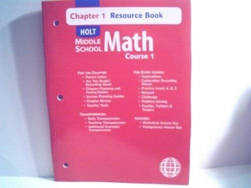 Holt Mathematics: Resource Book Chapter 8 Course 1: Holt, Rinehart and ...