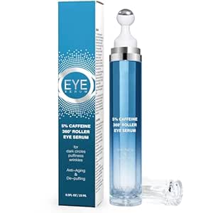 Amazon.com: Caffeine Eye Cream for Dark Circles,Eye Serum for Puffiness,Eye Care Eye Roller ...