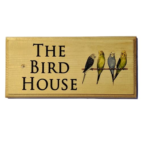 The Bird House Sign, Wooden Bird Shed Plaque, Budgies House Sign, The ...