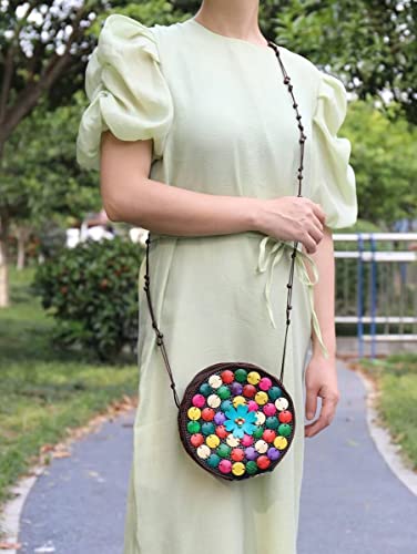 ANESHA COCONUT SHELL BEADED SLING CROSSBODY LONG STRAP PURSE Bag for ...