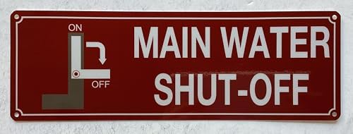 Amazon.com: Main water shut off sign/Main water Shut-off sign (Red ...