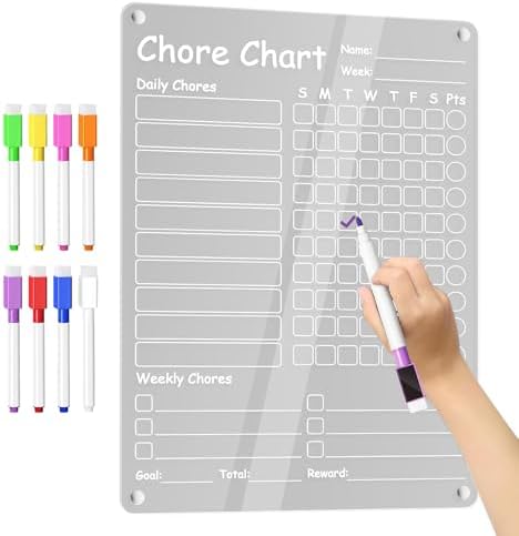 Household Tasks Chart - Daily and Weekly Rewards and Responsibilities ...