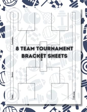 Team Tournament Bracket Sheets: Brackets for 8 Teams/ Players | Single ...