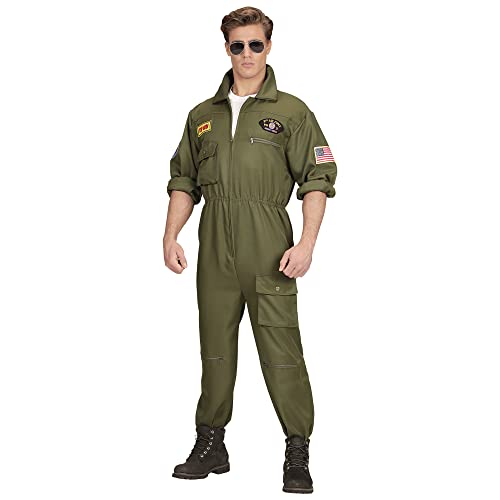 WIDMANN 65530 – Man Fighter Jet Pilot Costume, Green, XXL – BigaMart