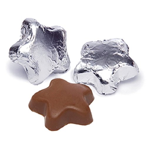 Amazon.com: Silver Milk Chocolate Stars (1/2 Lb - Approx 22 Pcs ...