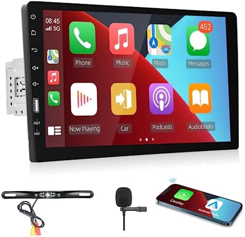 Amazon.com: Single Din Car Stereo with Carplay Android Auto 9 Inch ...