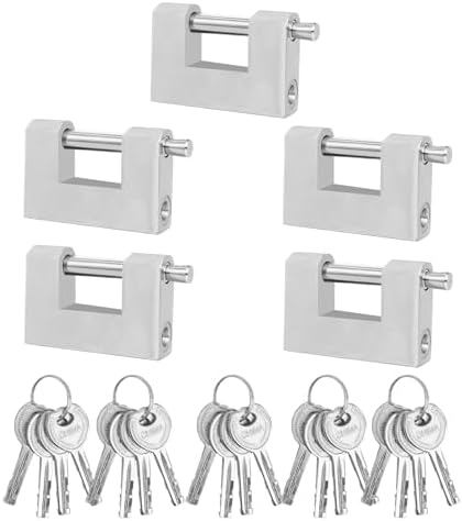 PEDOBALI 5 Pcs Heavy Duty Lock with Stainless Steel Keys Silver D ...