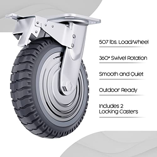 Snapklik.com : Houseables 8 Inch Caster Wheel, Heavy Duty Industrial ...