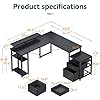 Amazon.com: KKL L Shaped Desk with Drawers, 59" Reversible Computer ...