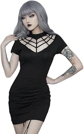 Amazon.com: Pooyikoi Women's Sexy Web Mini Dress Backless Clubwear ...