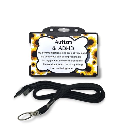 Autism & ADHD Awareness Medical Card with Lanyard - Hidden Disability ...