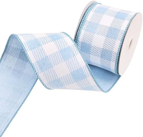 Amazon.com: VIVIQUEN Gingham Ribbon Checkered Ribbon 1-Inch Wide ...