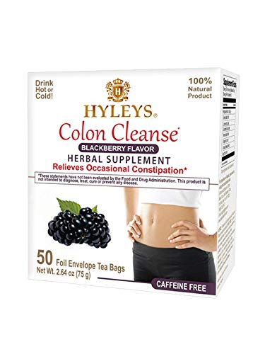Amazon.com : HYLEYS Tea Wellness Colon Cleanse, Blackberry, 50 Count, 1 ...