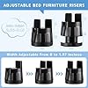 Amazon.com: SEISSO Heavy Duty Bed Risers, Adjustable Furniture Risers ...