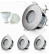 4XSweier Black IP65 Waterproof Ceiling Recessed LED Spotlight, 90min ...