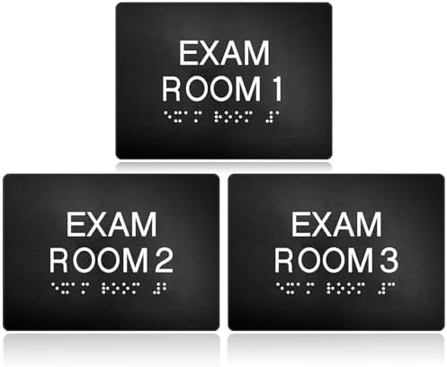 Amazon.com : Yaocom Exam Room Sign 5" x 7" Numbers 1-3 with Braille and ...