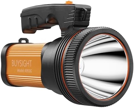 BUYSIGHT Rechargeable Spotlight Flashlight 120000 Lumens Handheld Spot ...